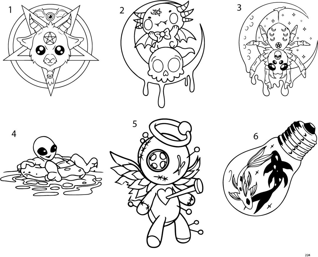 Pre-made Ready to Use Satanic Devil Alien Lightbulb Flash Tattoo ...