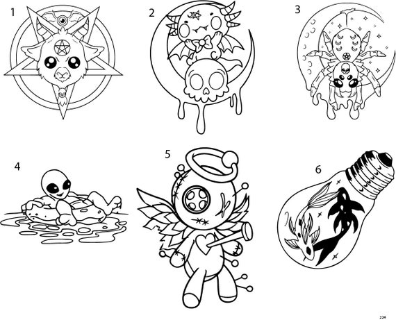 Satanic Tattoo Flash