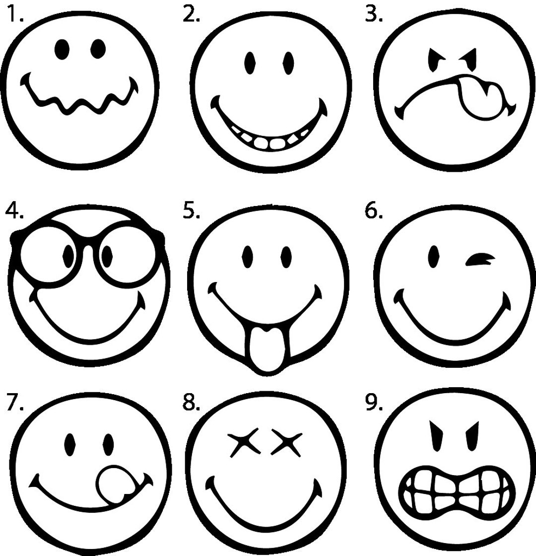 Pre-cut Ready to Use Smiley Face Tattoo Stencil Design Set of ( 4 ) - Etsy