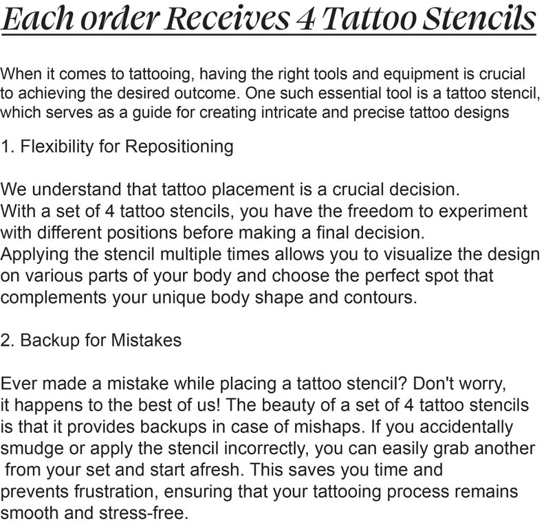 Pre-cut Ready to Use Smiley Face Tattoo Stencil Design Set of 4 - Etsy