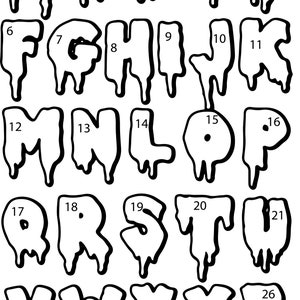 Pre-made Ready to Use Alphabet Flash Tattoo Stencils Set of 4 - Etsy
