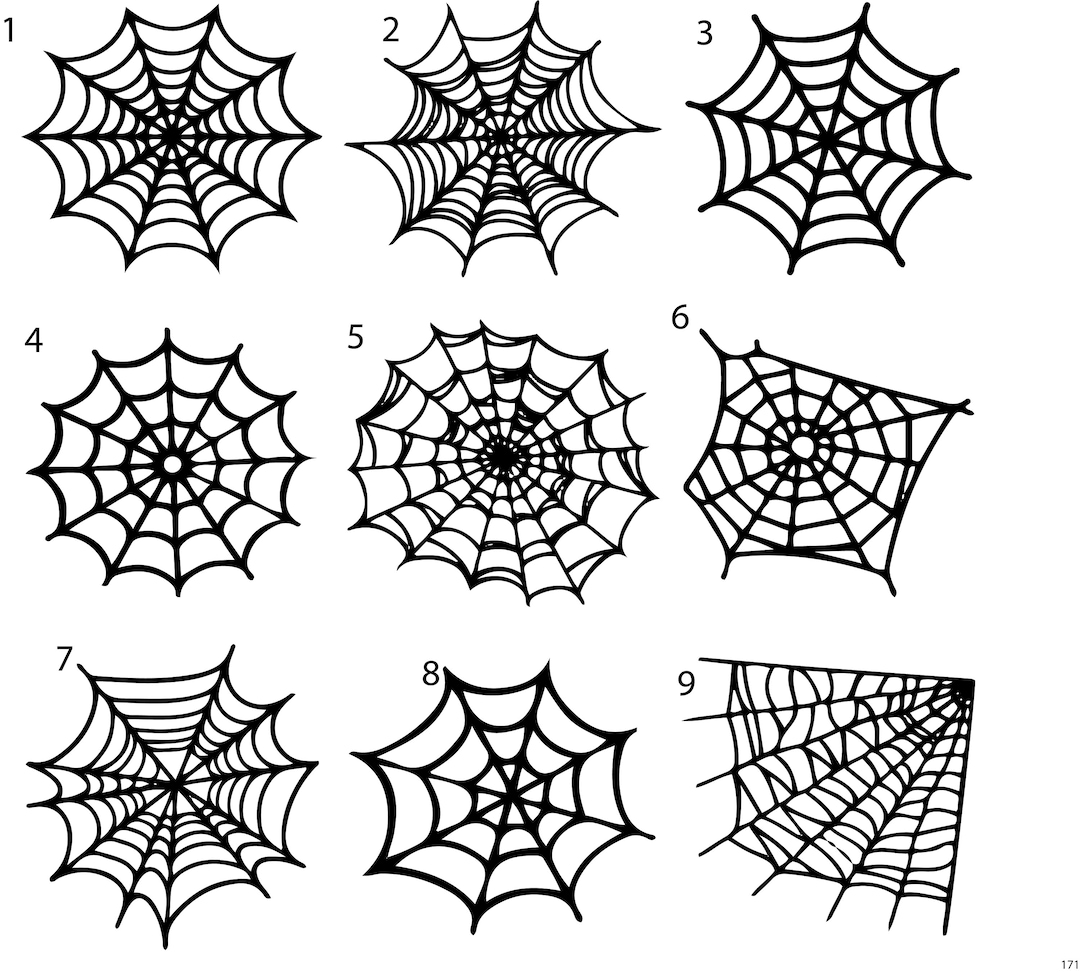 Spider Web Tattoo Stencils: Halloween Horror Set of 4 - Etsy