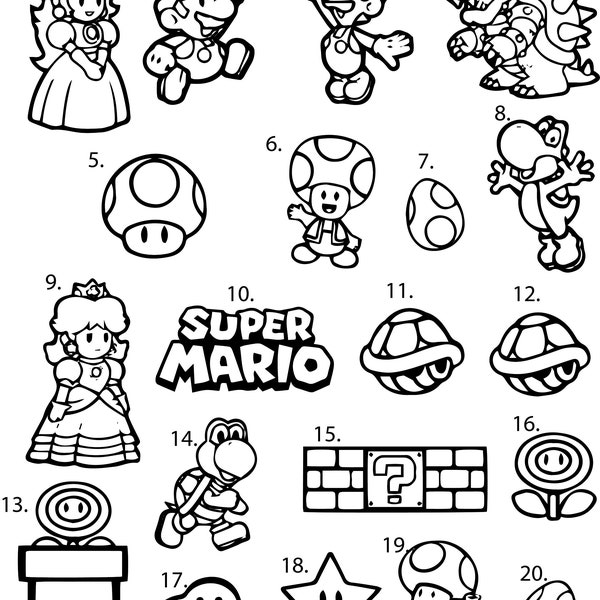 Super Mario Tattoo Stencil - Etsy