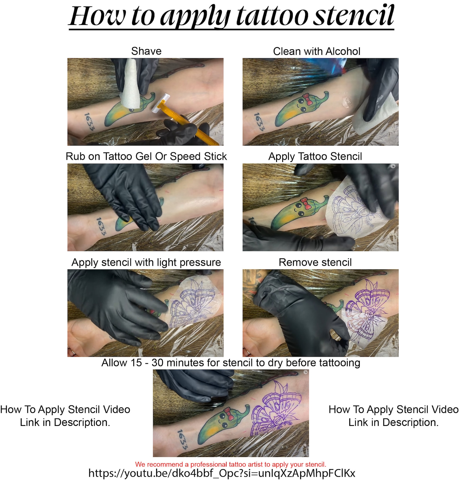 Pre-made Ready to Use Skull Flash Tattoo Stencils Set of 4 - Etsy