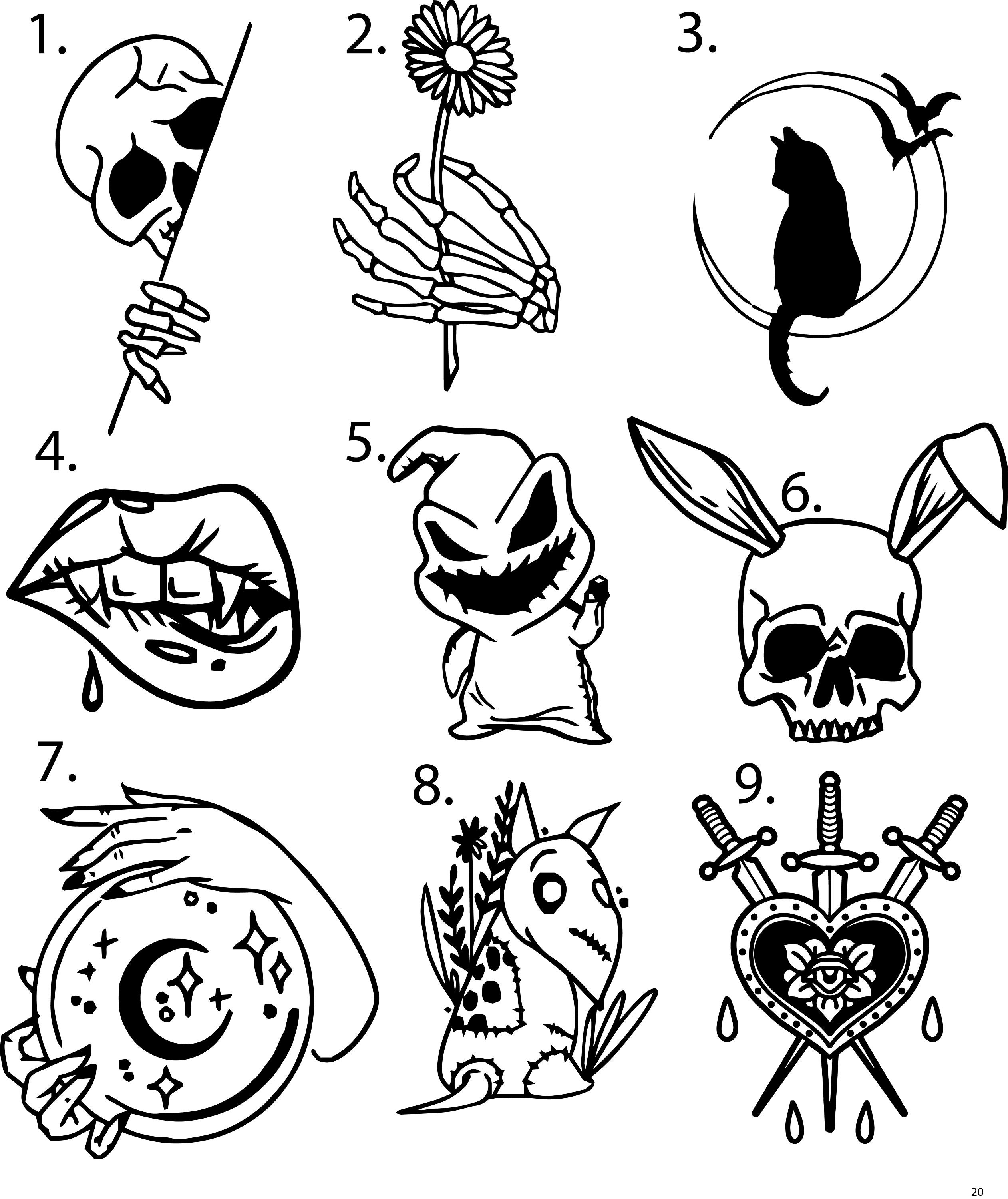 Cool Tattoo Stencils Designs 260 Flash Designs Tattoo Flash Sheet