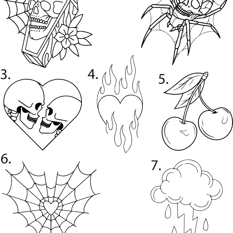 American Traditional Tattoo Stencils - Etsy