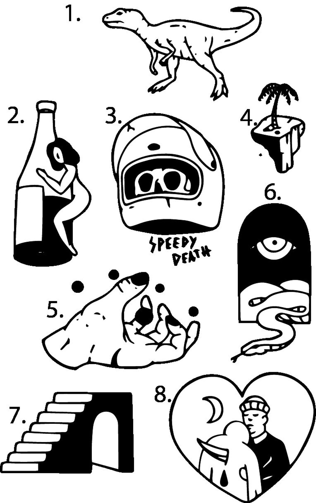 Pre-made Ready to Use Flash Tattoo Stencils Set of 4 - Etsy