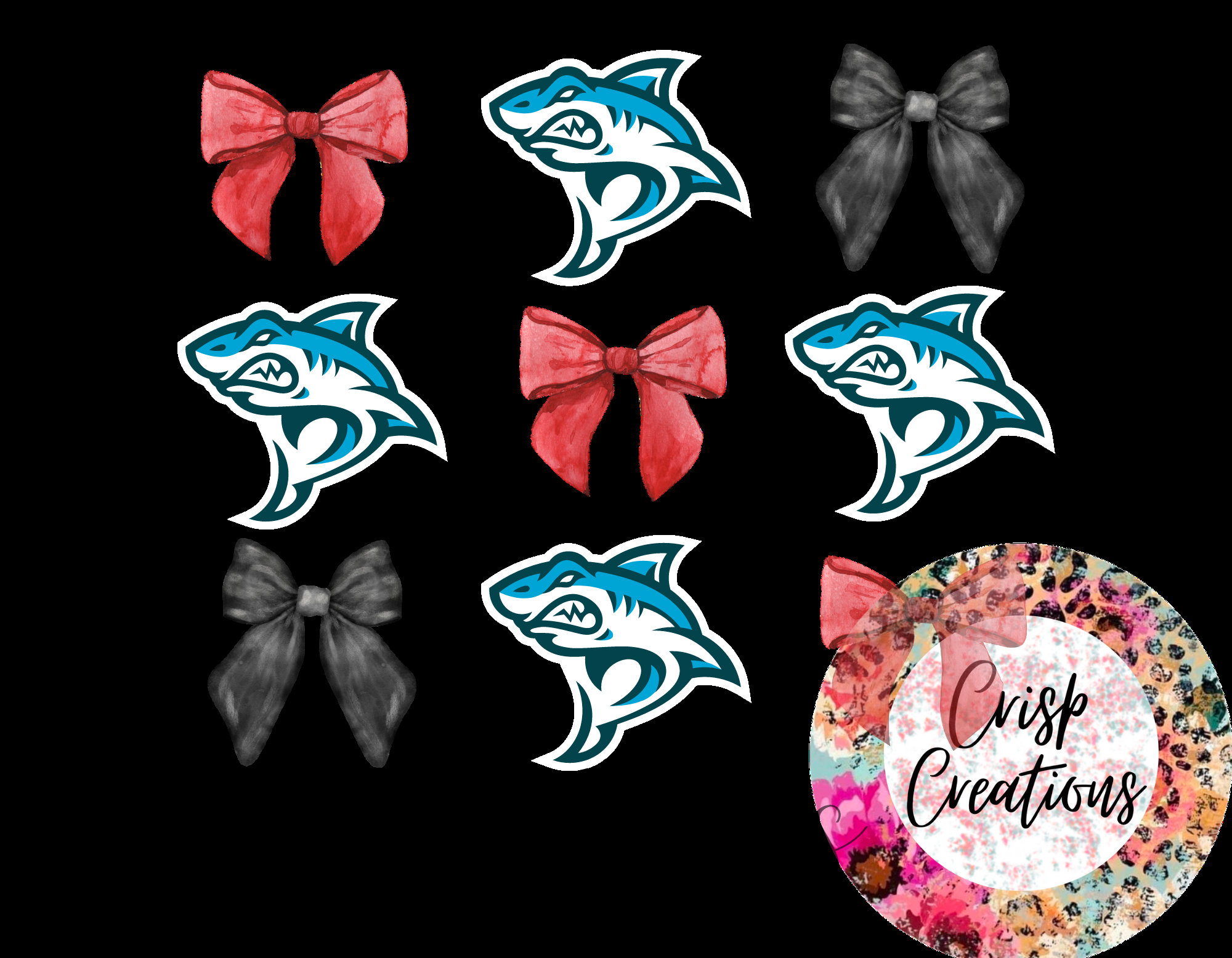 Sharks and Bows PNG - Etsy