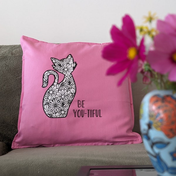 Pink Flower Pillow - Etsy