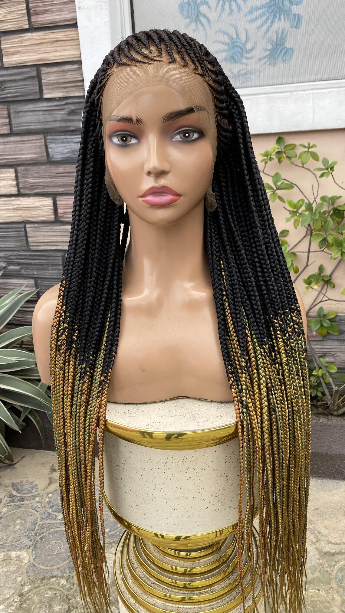 2 Steps Ghana Weaving Braids With 13x4 Frontal Fulani Braids Etsy