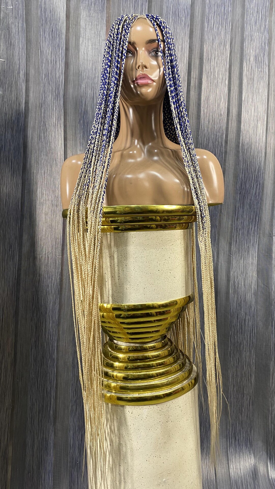 Long Braided Wig 2x6 Closure Braided Wig With Human Hair - Etsy