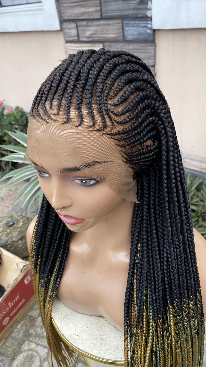 2 Steps Ghana Weaving Braids With 13x4 Frontal Fulani Braids Etsy