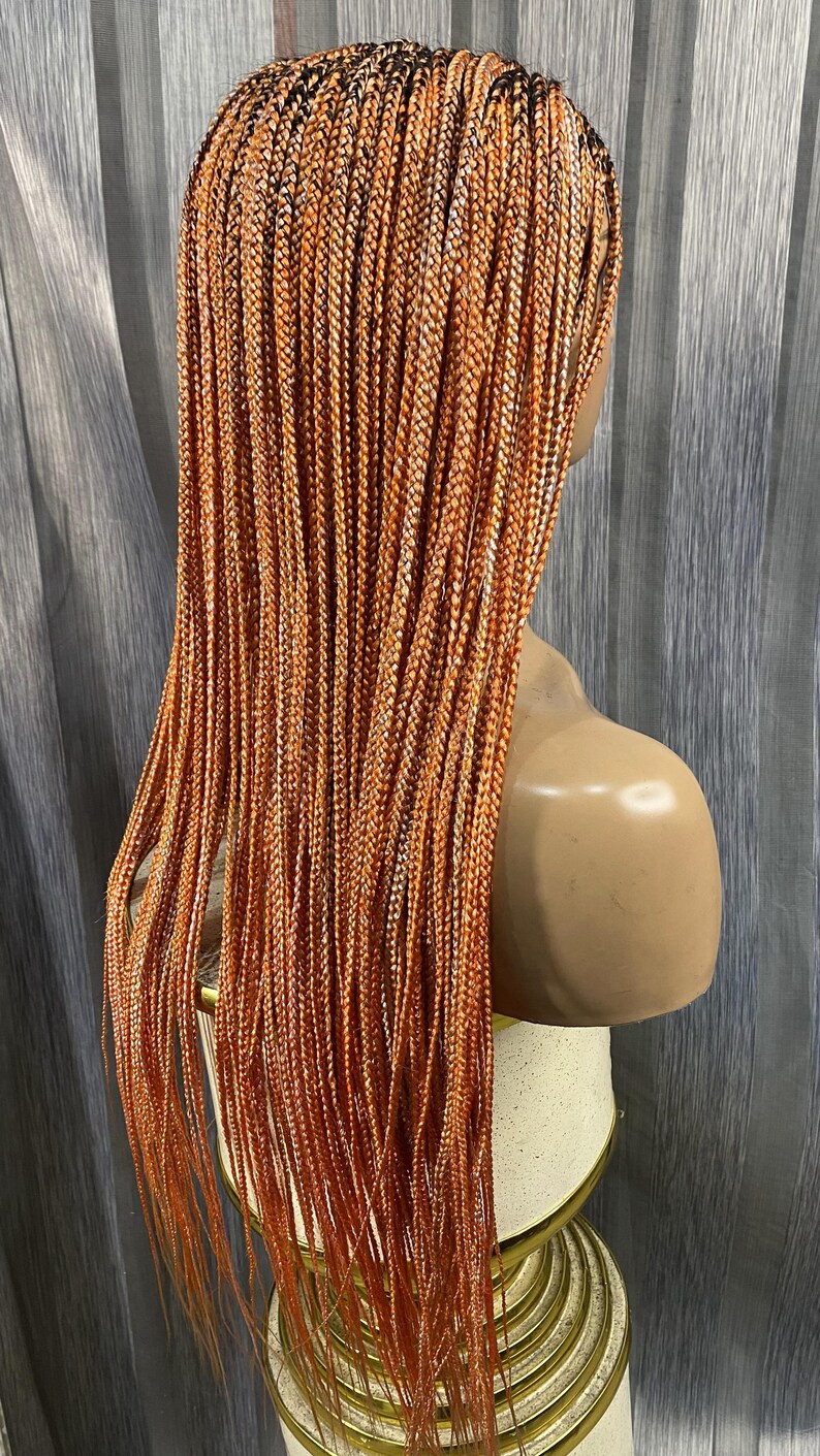 Orange Knotless Braids With 2x6 Closure for Black America, African ...