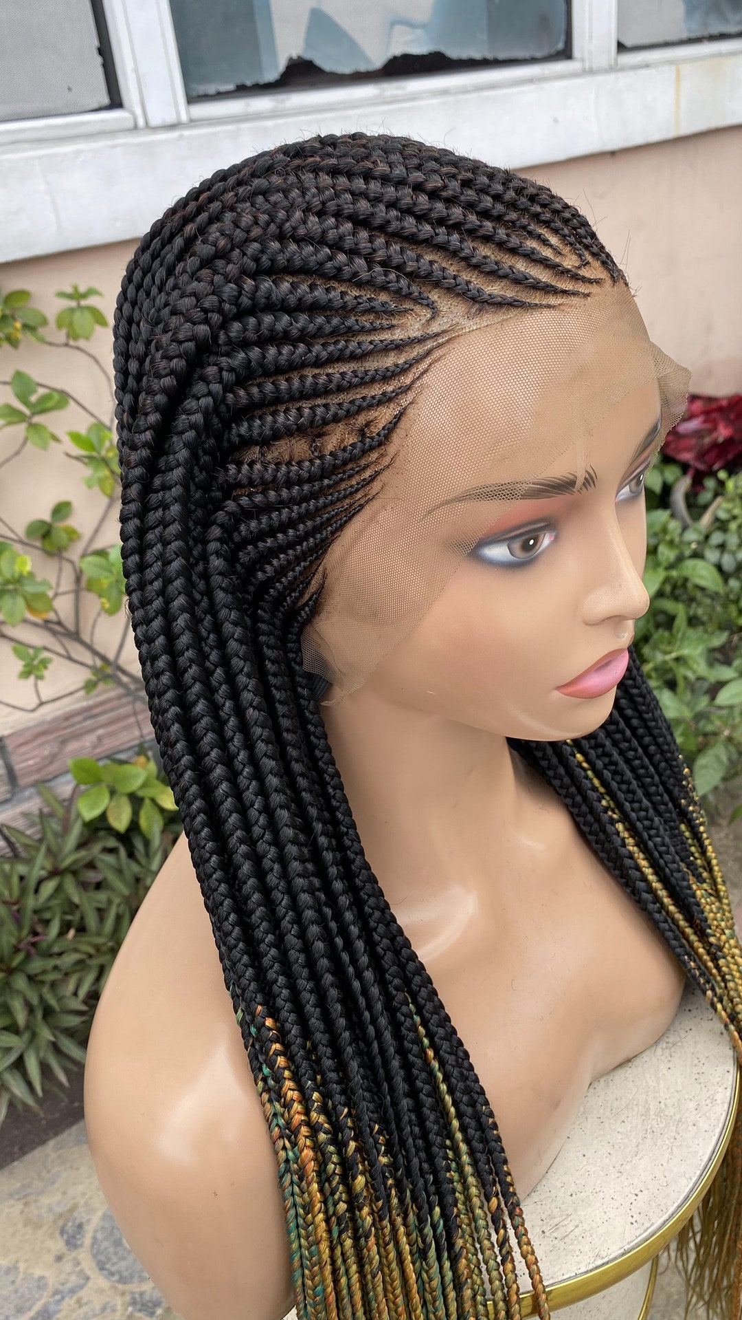 2-steps Ghana Weaving Braids With 13x4 Frontal Fulani Braids - Etsy