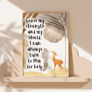 Christian Affirmations for Kids Wall Art Set, Children Bible ...