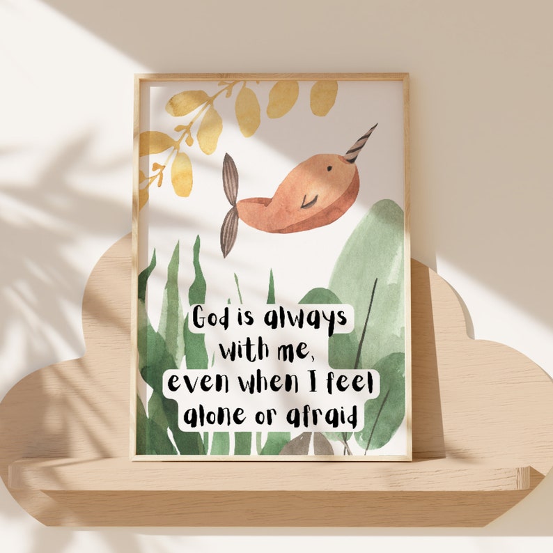 Christian Affirmations for Kids Wall Art Set, Children Bible ...