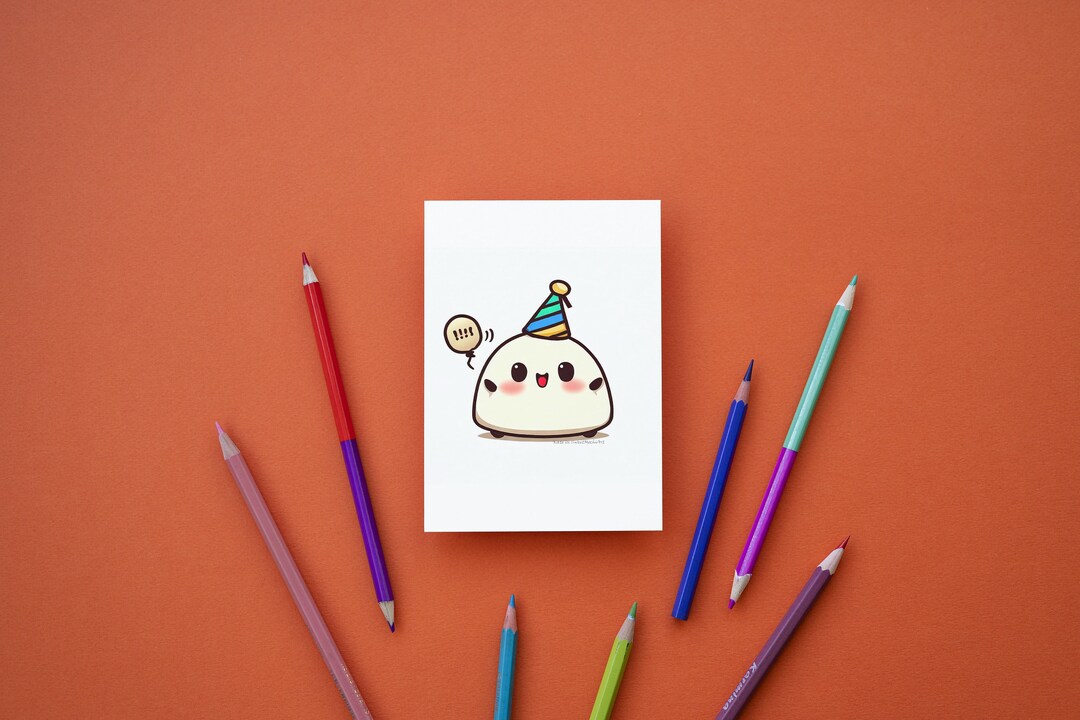 Happy Mochi Birthday: A Cute Character With a Celebration Hat - Etsy