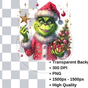 Funky Grinch PNG, Christmas PNG, Cute Christmas Shirt, Grinch Digital ...