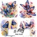 Watercolor Butterfly Garden Clipart: Wildflower PNG Set (digital ...