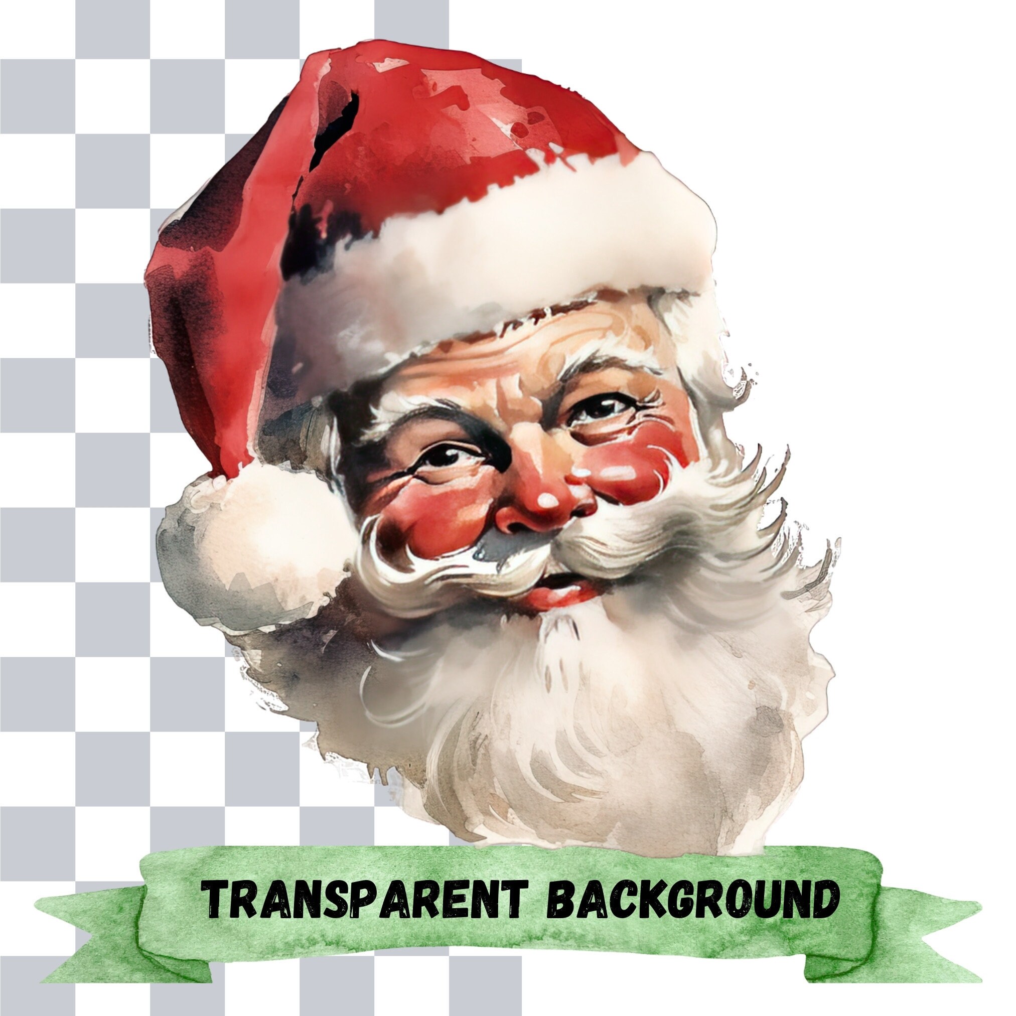 Santa Digital Clipart, Santa Water Color Clipart BUNDLE, Christmas ...