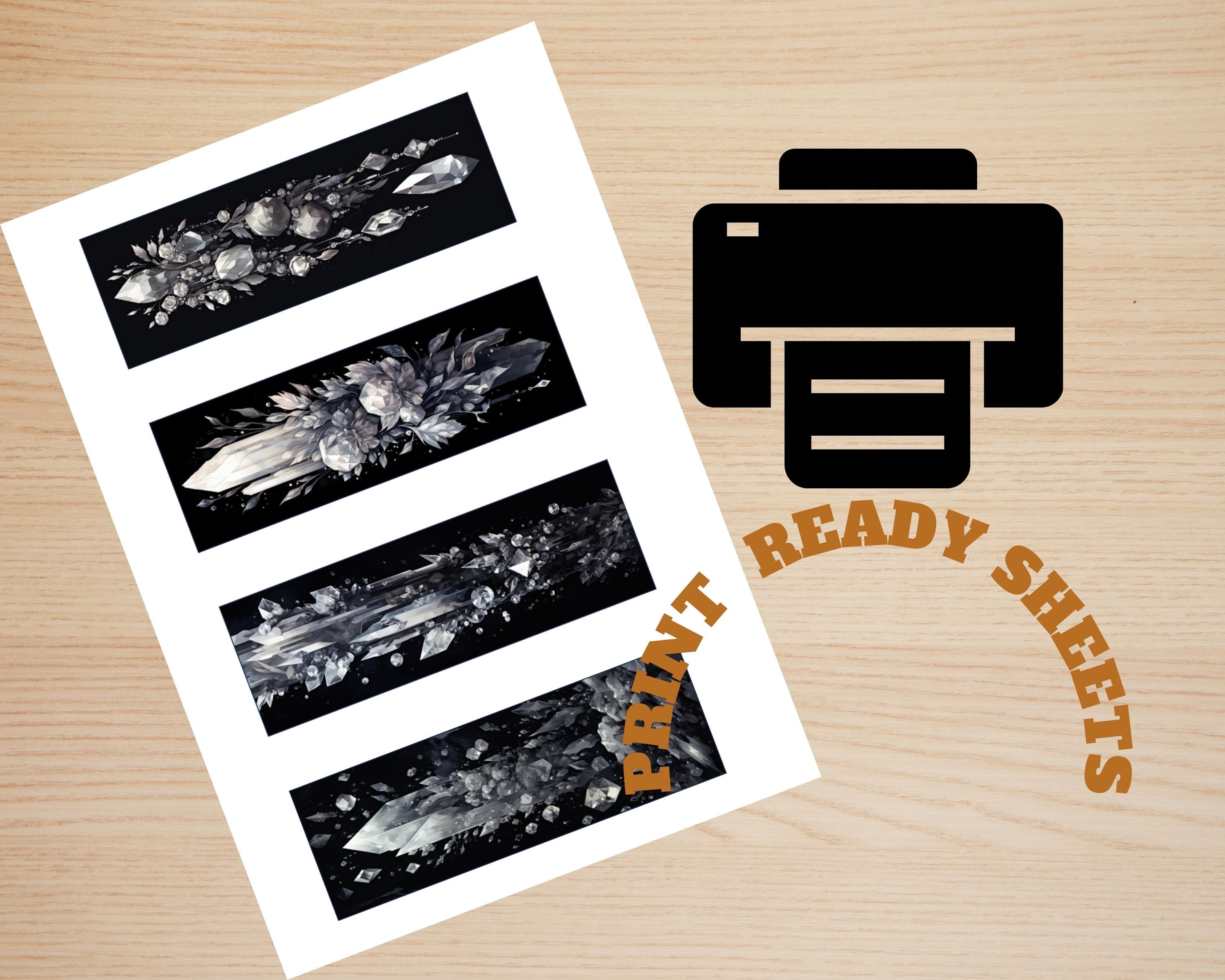 PRINTABLE Dark Bookmarks Sublimation | Digital Bookmark Designs ...