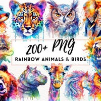 Cute Animal Alphabet Clipart, Watercolor Clip Art Collection, Nursery ...