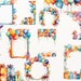 Rainbow Happy Birthday Party Clipart, Cake Present Balloons Clipart SET ...