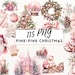 Pink Christmas Clip Art, Digital Design, Xmas Clipart, Cute Christmas ...