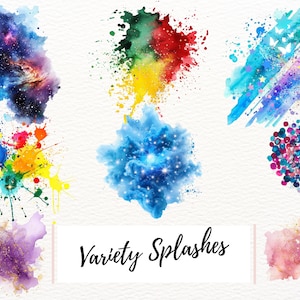 Watercolor Glitter Color Splash Clipart, Commercial Use, Paint Splatter ...