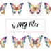 Rainbow Butterfly SET, Gold Rainbow Colorful Butterfly Clipart SET ...