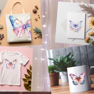 Pastel Butterfly, Pastel Butterflies Clipart SET, Transparent PNG ...
