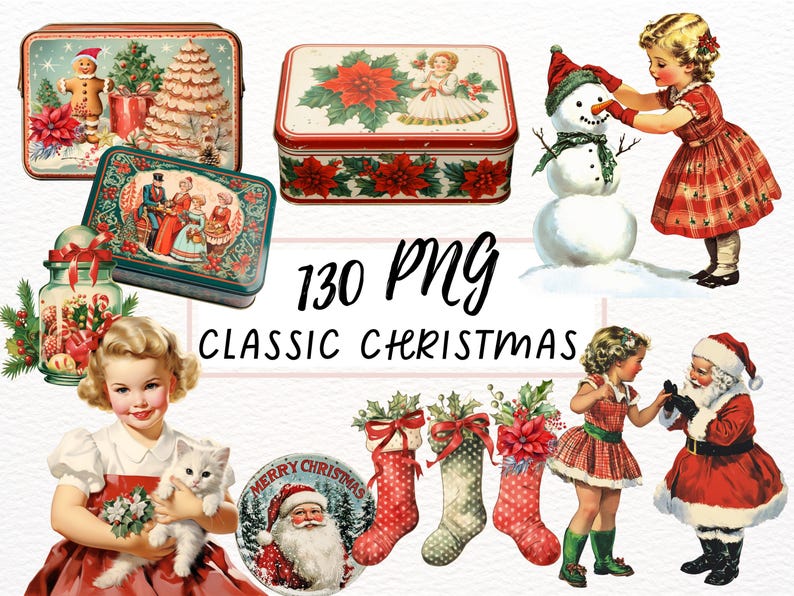 Retro Santa PNG, Antique Santa Clipart, Vintage Christmas Clipart ...