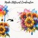Rainbow Sunflowers Clipart, Watercolor Sunflower PNG, Sunflower Art ...