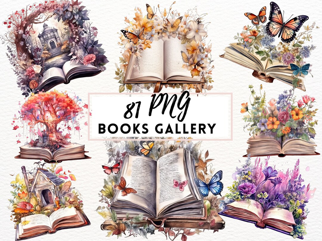 Book Clipart, Fantasy Books, Rustic Books, Fairytale Books, Enchanted ...