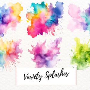 Watercolor Pastel Color Splash, Alcohol Ink Splash Clipart, Colorful ...