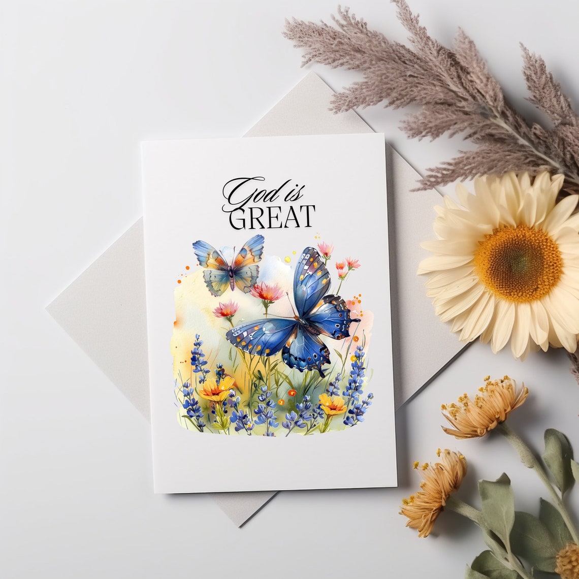 Watercolor Butterfly Garden Clipart: Wildflower PNG Set (digital ...