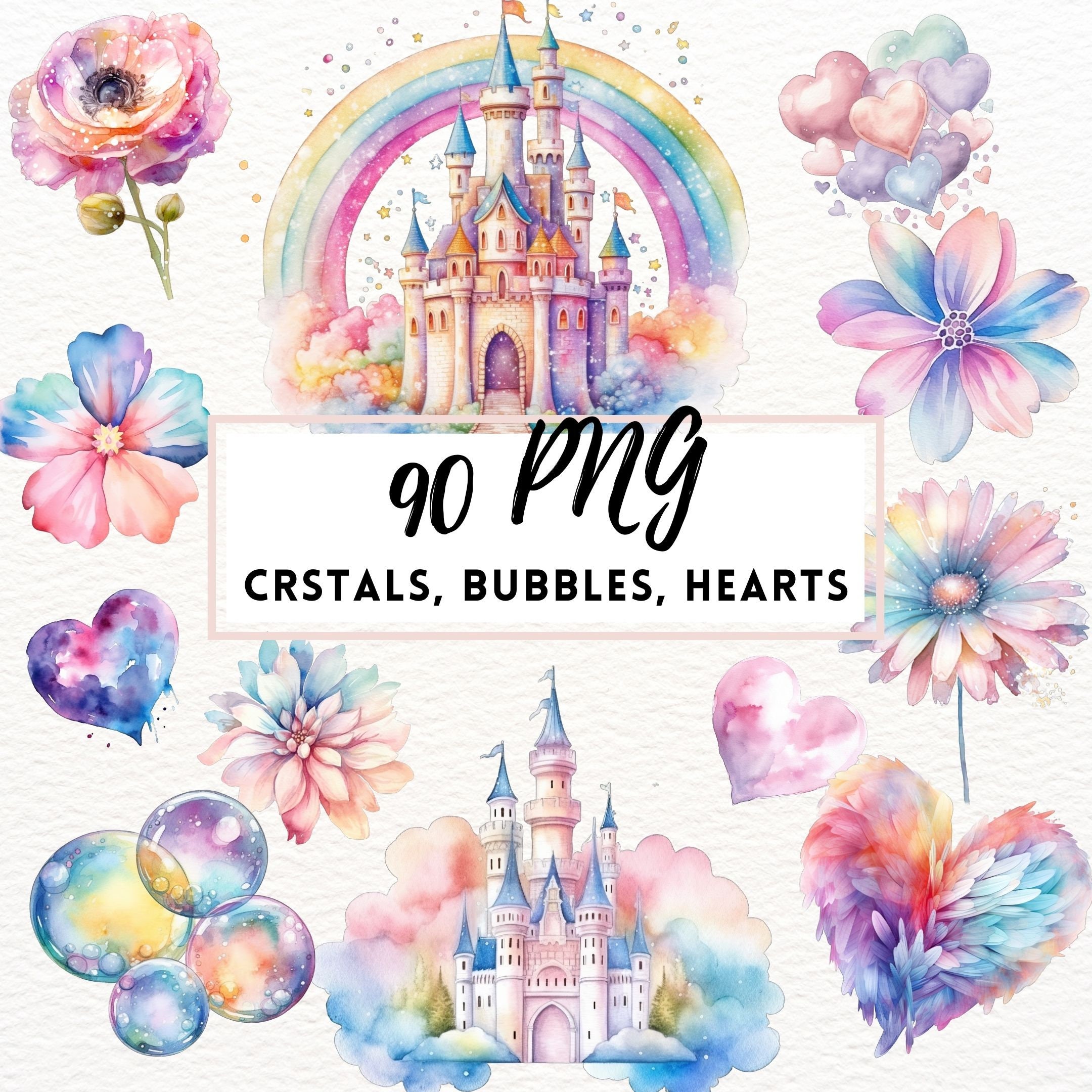 Watercolor Magical Unicorn Clipart BUNDLE, Unicorn Clip Art, Commercial ...