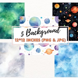 Watercolor Space Clipart, Cute Astronaut Nursery Clipart, Rocket ...