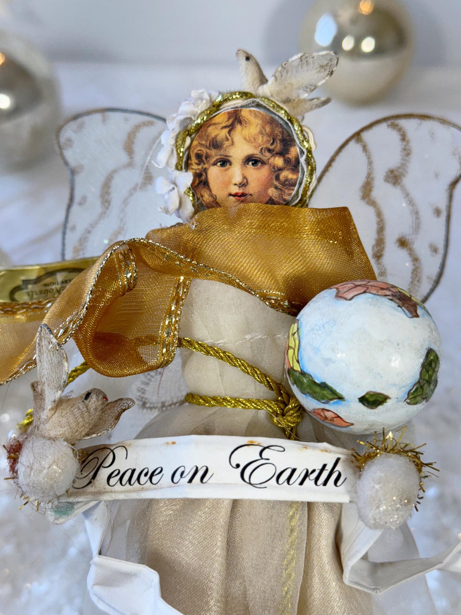 Mark Roberts Angel Ornament: Victorian Christmas Spun Cotton Angel With ...