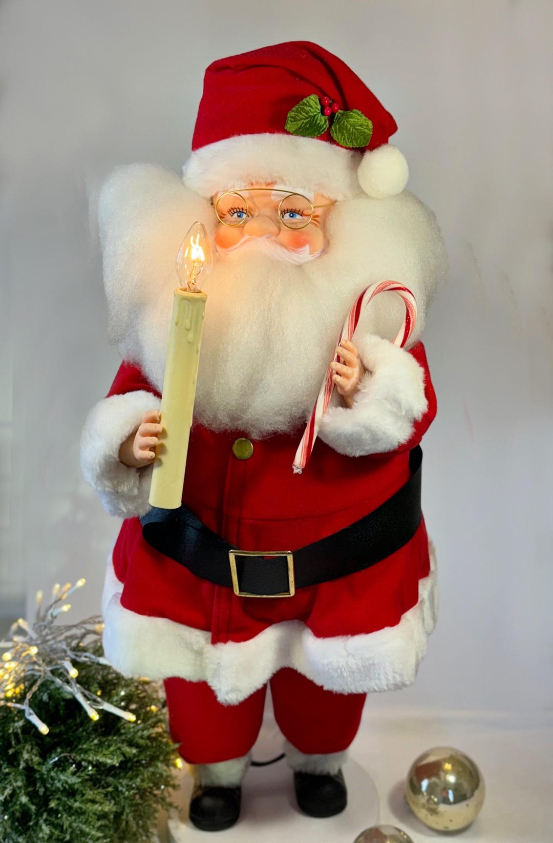 Vintage Animated Christmas Figure, Large Santa, Santa in Red, Motion ...