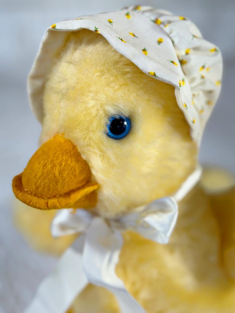 Vintage Bantam Duck Plush: Yellow Roly Poly Baby Toy With Bonnet - Etsy