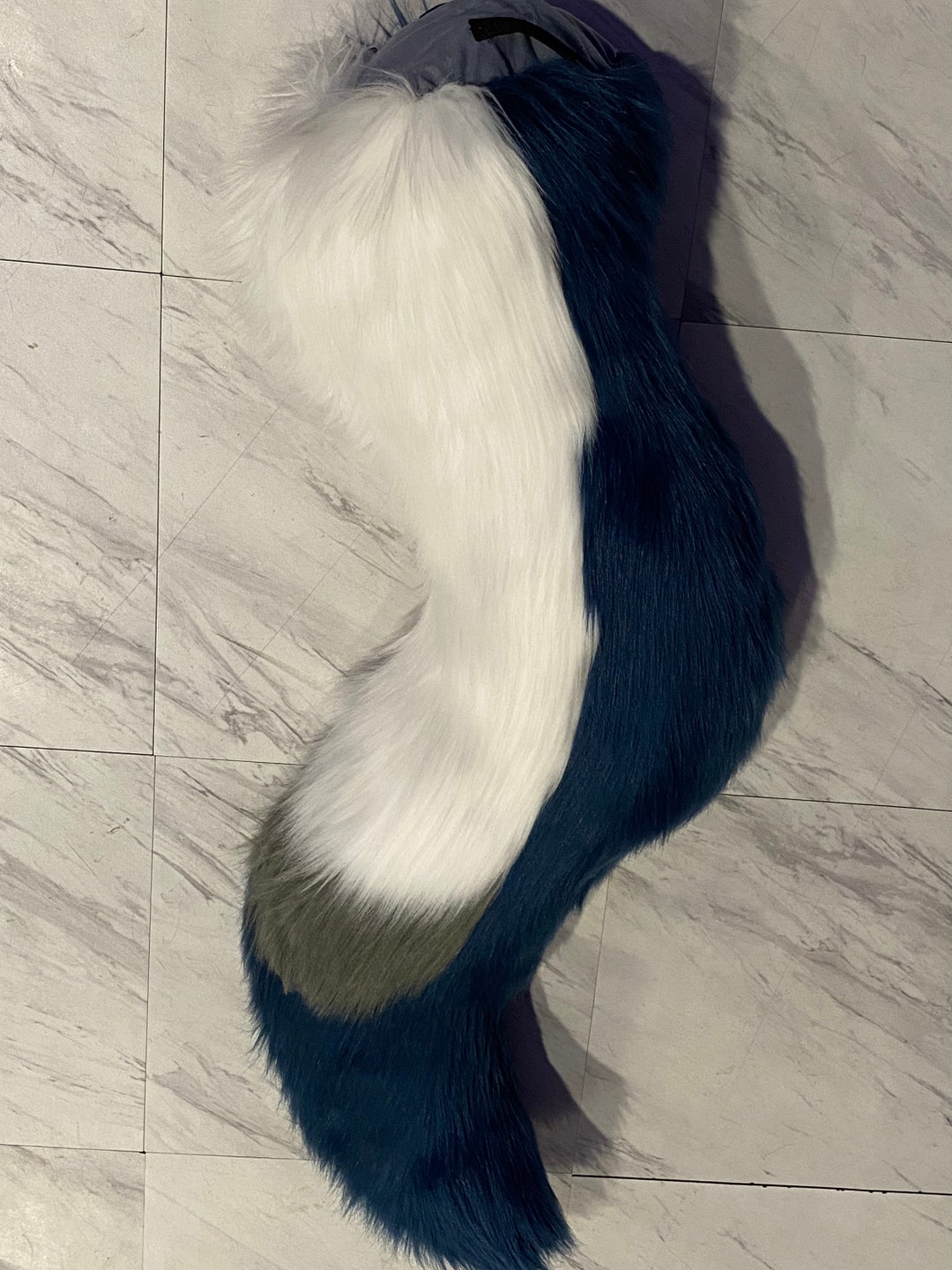 XL 36’ Blue White and Gray Fursuit Reptile Tail Costume - Etsy
