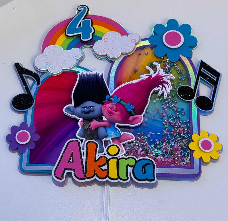 Trolls Cake Topper, Trolls Birthday, Poppy Cake Topper, Branch Cake ...