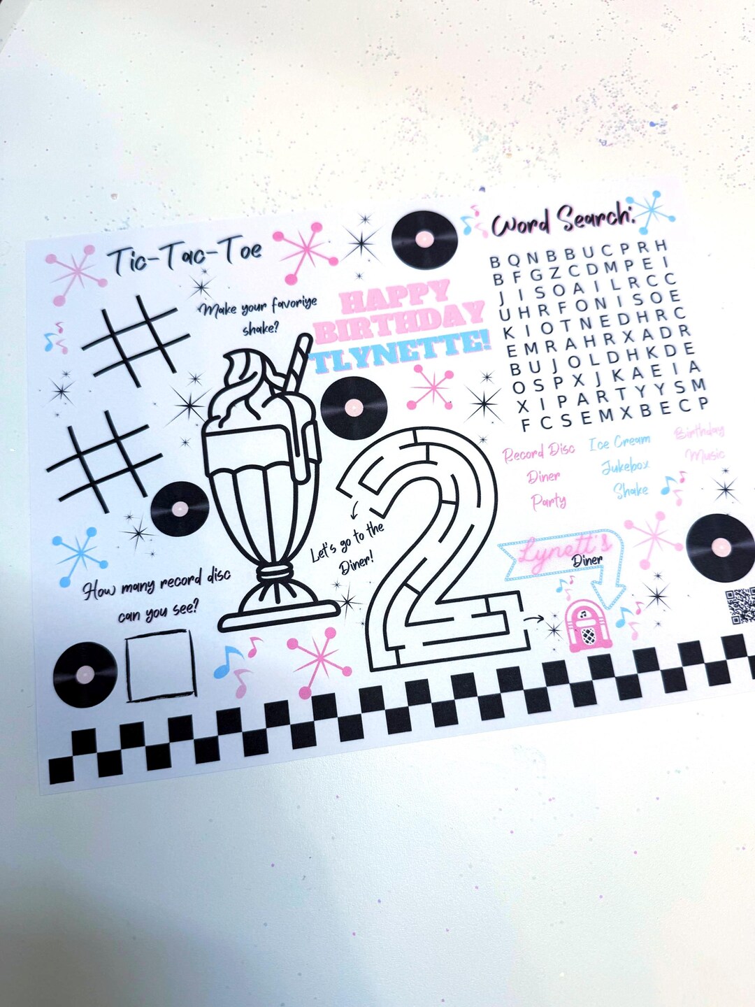 50s Diner Birthday Coloring Page for Kids, Diner Custom Coloring ...