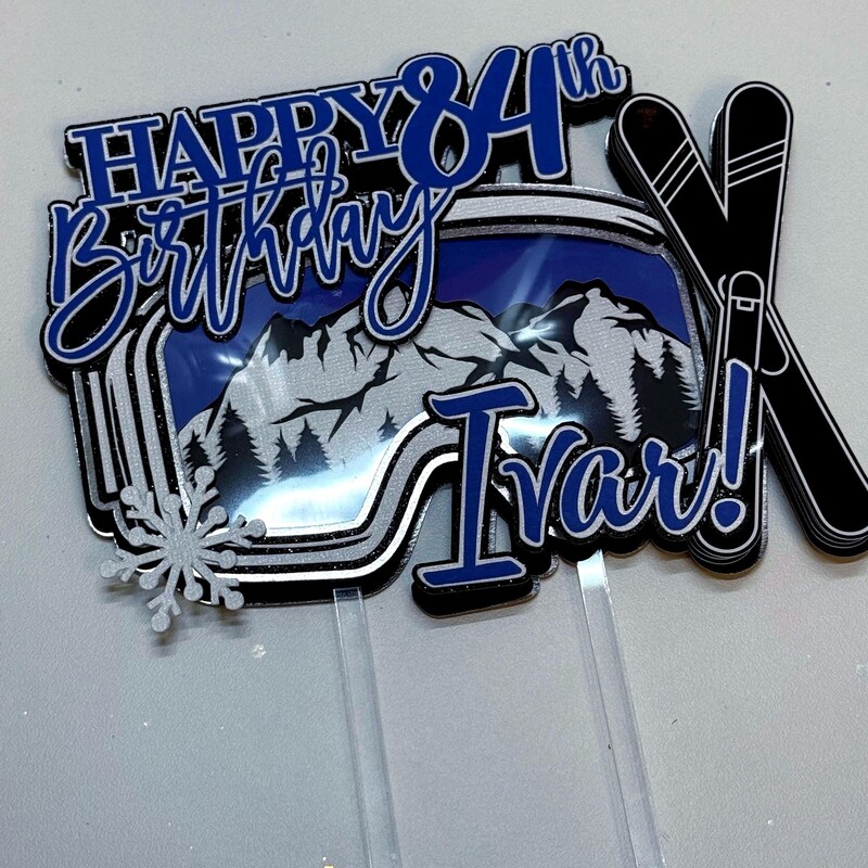 Ski Cake Topper - Etsy