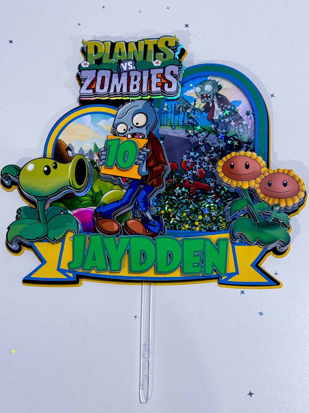 Plants Vs Zombies Cake Topper, Plants Vs Zombies Shaker Cake Topper ...