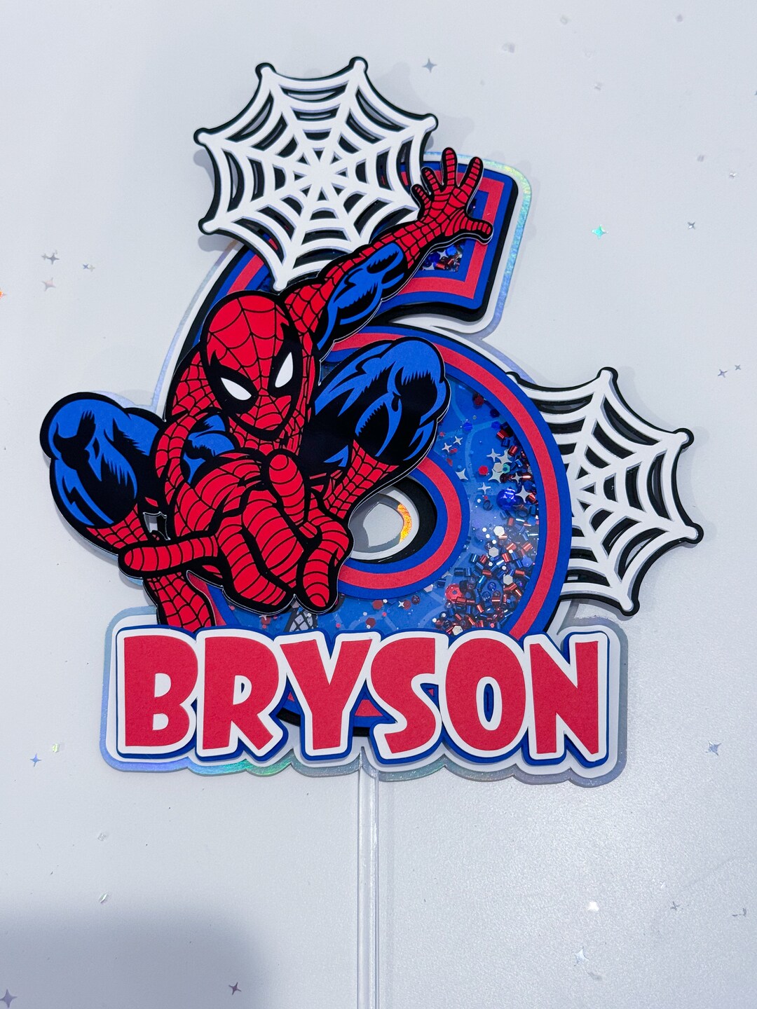 Spider Man Shaker Cake Topper, Number Birthday Cake Topper ...