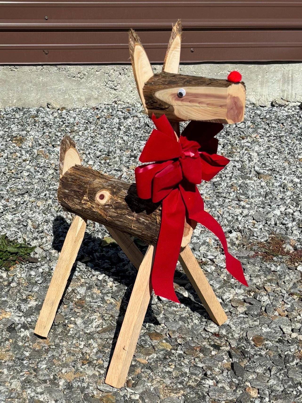 Handmade Cedar Log Reindeer - Etsy