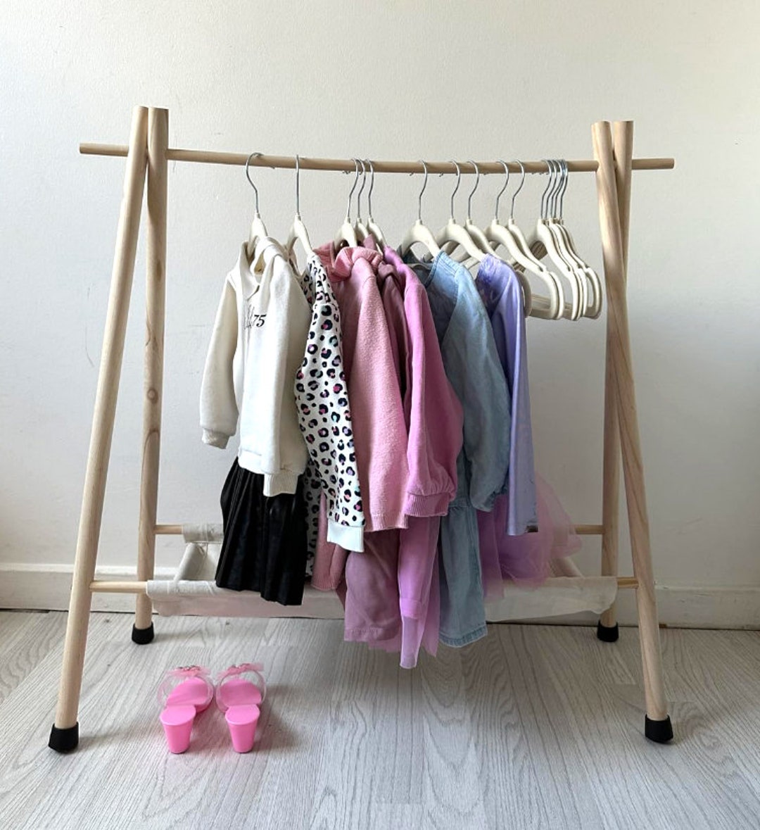 Small Childrens Clothes Rail Kids Coat Rack Wooden Clothes Rack ...