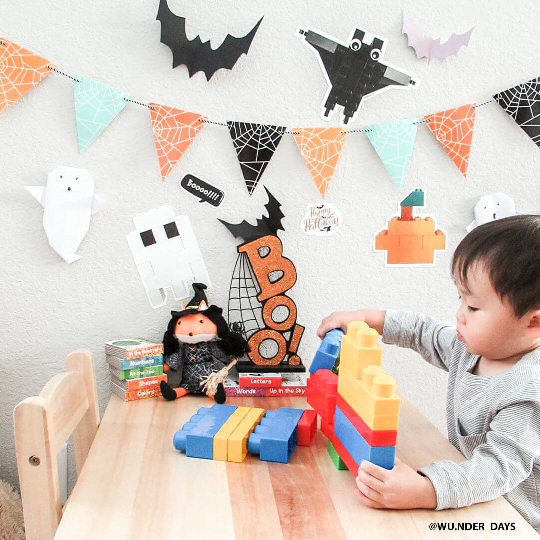 Pumpkins, and Bats, and Ghosts, Oh My! - LEGO Built Wall Decal Set - Etsy
